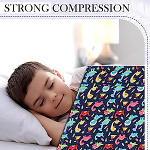 Mindsoft Sensory Sheet Bed Sheet for Kids Adults Toddler Dinosaur Blanket, Twin Size Breathable Stretchy Comfortable Sleeping Bedding Christmas Compression Sheets for Kids Twin