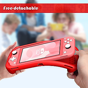 KENOBEE Silicone Case Compatible with Nintendo Switch Lite 2019, Soft Lightweight Ergonomic Grip Protective Cover with Shock-Absorption and Anti-Scratch Design for Switch Lite Console, Red