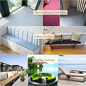 Custom Indoor Furniture Bench Cushions, Window Seat Cushions, Personalized Size Non-Slip Bench Pads, Thickened Foam Furniture Seat Cushion, Sofa ,Bay Window Indoor Furniture Breathable Linen Cushions