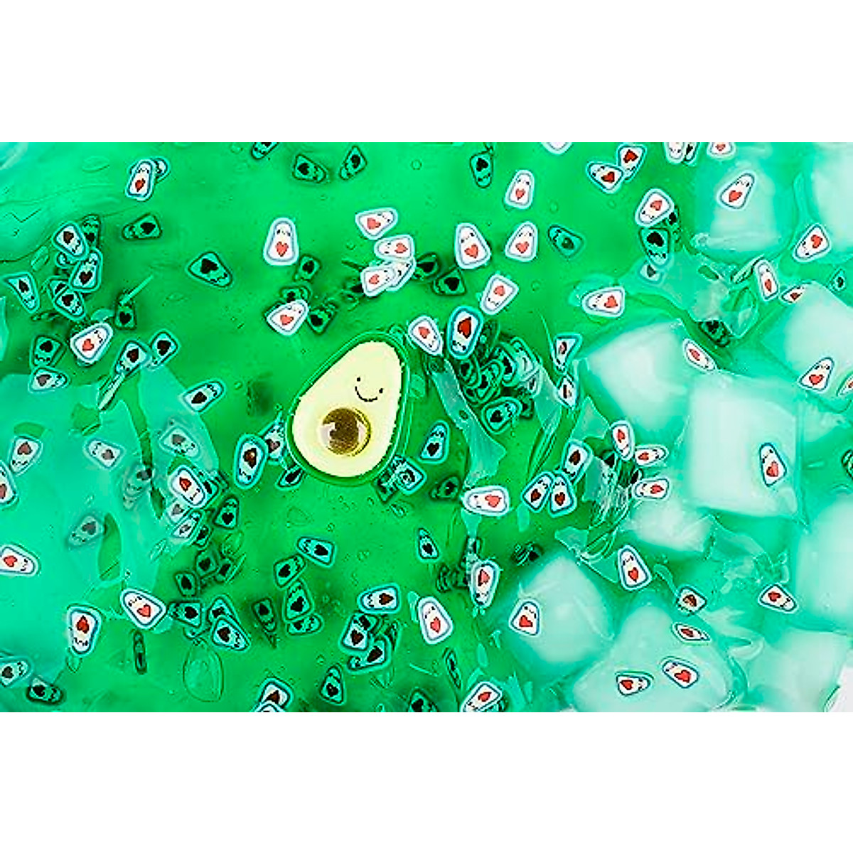 JAiiMen Slime Kit - 3 Pack Jelly Cube Clear Crunchy Slime with Avocado, Honeycomb and Lavender Bear Charms, Preppy and Aesthetic Stuff, Cute Stress Toys and Cool Birthday Gifts for Girls and Boys