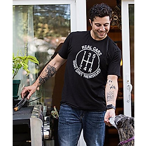 Real Cars Don't Shift Themselves | Funny Auto Racing Mechanic Manual T-Shirt-(Adult,L)