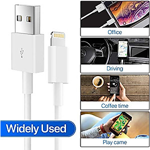 AUNC iPhone Charger 4PACK 3/3/6/6Feet Long USB Charging Cable High Speed Connector Data Sync Transfer Cord Compatible with iPhone Xs Max/X/8/7/Plus/6S/6/SE/5S iPad