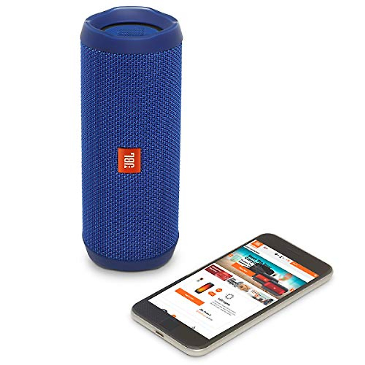 JBL Flip 4 IPX7 Waterproof Wireless Portable Bluetooth Rechargeable USB Speaker (Blue) (Renewed)