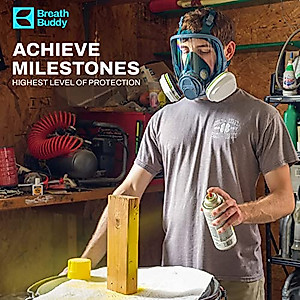 BREATH BUDDY Full Face Respirator Mask | Reusable Professional Gas Mask Protection Against Toxic Gases, Chlorine, Ammonia & More | Perfect for Chemical Industry, Mining and Industrial Projects