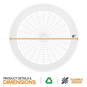 Stock Your Home 9” Paper Plate Holder in White (12 Count) - Paper Plate Holders Plastic Heavy Duty - Plastic Paper Plate Holder - Woven Paper Plate Holder - Paper Plate Holders Reusable