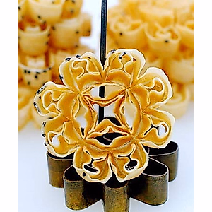 DOK JOK Brass Thai Flower Cookies Mold for Stylist Sunflower Crispy Biscuit Difference Size (6 cm)