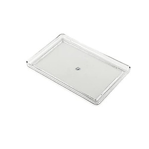 Rectangle Durable Acrylic Collection Serving Trays & Platter for Kitch, Beverage, Drink, Food or Bathroom (Clear 34x22x2.5cm)