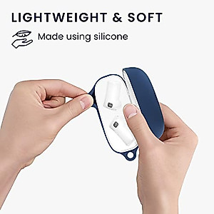 kwmobile Case Compatible with JBL Tune 230 NC TWS / T230NC Case - Silicone Cover Holder for Earbuds - Dark Blue