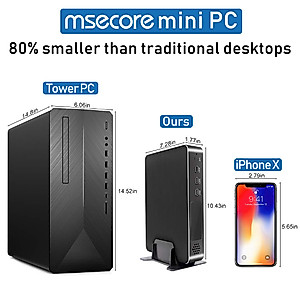 msecore Micro Computer Server, Mini Desktop PC with Xeon E3-1231V3, GeForce GTX1650 4G, 16G RAM| 256G SSD, 4K, DisplayPort, HDMI, WiFi, Bluetooth, Multi-Screen Display, Win11 Pro