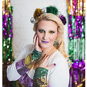 Mardi Gras Earrings Glitter Fleur De Lis Mask Dangle Earrings Sparkly Rhinestone Bead Happy MARDI GRAS Skull Dangling Earrings Hypoallergenic Carnival Parade Party Festive Earrings Jewelry for Mardi