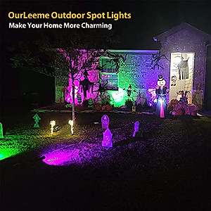 OurLeeme Lawn Flood Light Stake, 2-in-1 Waterproof Outdoor Remote Control Landscape Lighting Spotlight Wall Light for Yard Garden Driveway Pathway Pool