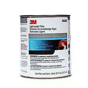 3M Lightweight Body Filler, 05800, 1 qt , White
