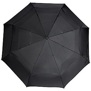 Amazon Basics Automatic Travel Small Compact Umbrella With Wind Vent, Black, One Size