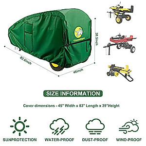 Triceratops Log Splitter Cover, 600D Oxford Waterproof Heavy-Duty Wood Splitter Cover (83 x 45 x 39 inch), Anti-UV and Weather-Resistant Storage Cover, Compatible with 15-40-ton Log Splitters