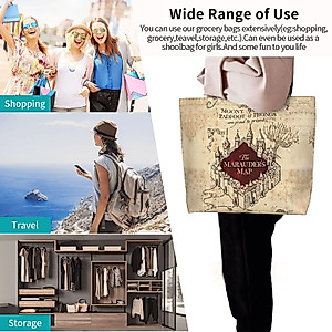 Jenyewer cartoon movie Anime Tote Bag Large Shoulder Bag Casual Reusable Handbag Travel Grocery Shopping Beach Bags