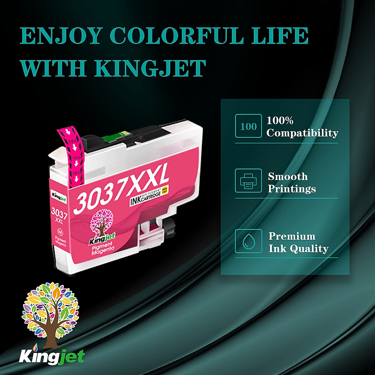 Kingjet Compatible Ink Cartridge Replacement for Brother LC 3037 XXL LC3039 (BK/C/M/Y) use for MFC-J5845DW MFC-J5945DW MFC-J6545DW MFC-J6945DW Inkjet Printers for Brother LC 3037XXL LC3037