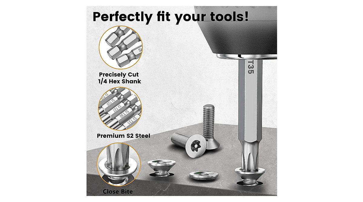 MulWark 14PC Security Torx Bit Set - Durable & Versatile