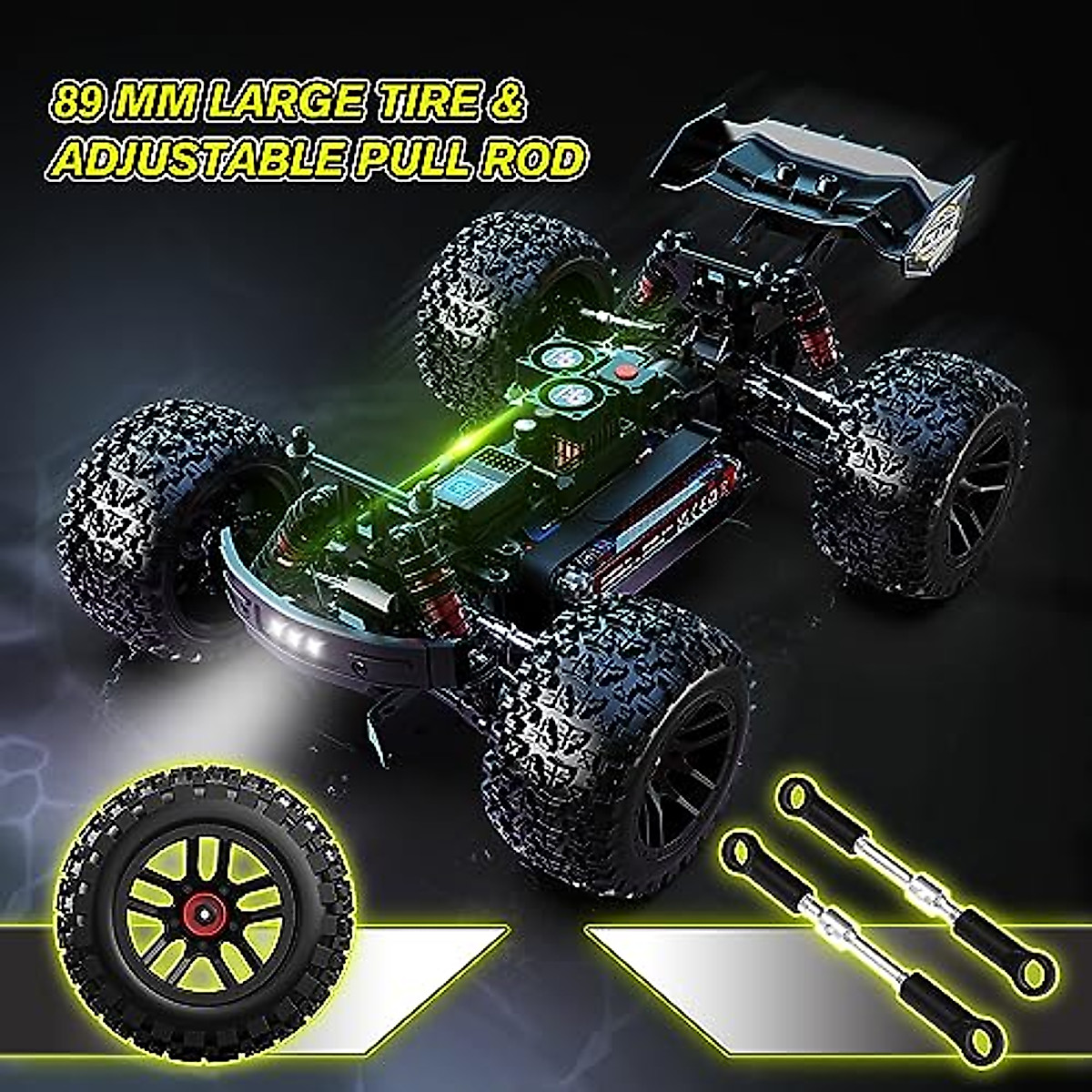 RIAARIO 1:14 RTR Brushless Fast RC Cars for Adults, Max 45MPH RC Monster Trucks, Hobby Electric Off-Road Jumping RC Trucks with Limited Slip Clutch, Independent ESC, 4WD Remote Control Car for Boys
