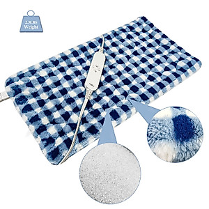 GOQOTOMO Full Weighted Electric Heating Pad for Back/Waist/Abdomen/Shoulder/Neck Pain and Cramps Relief - 2.3 lb Weighted with Auto-Shut Hot Heated Pad(12 * 24", LB002)