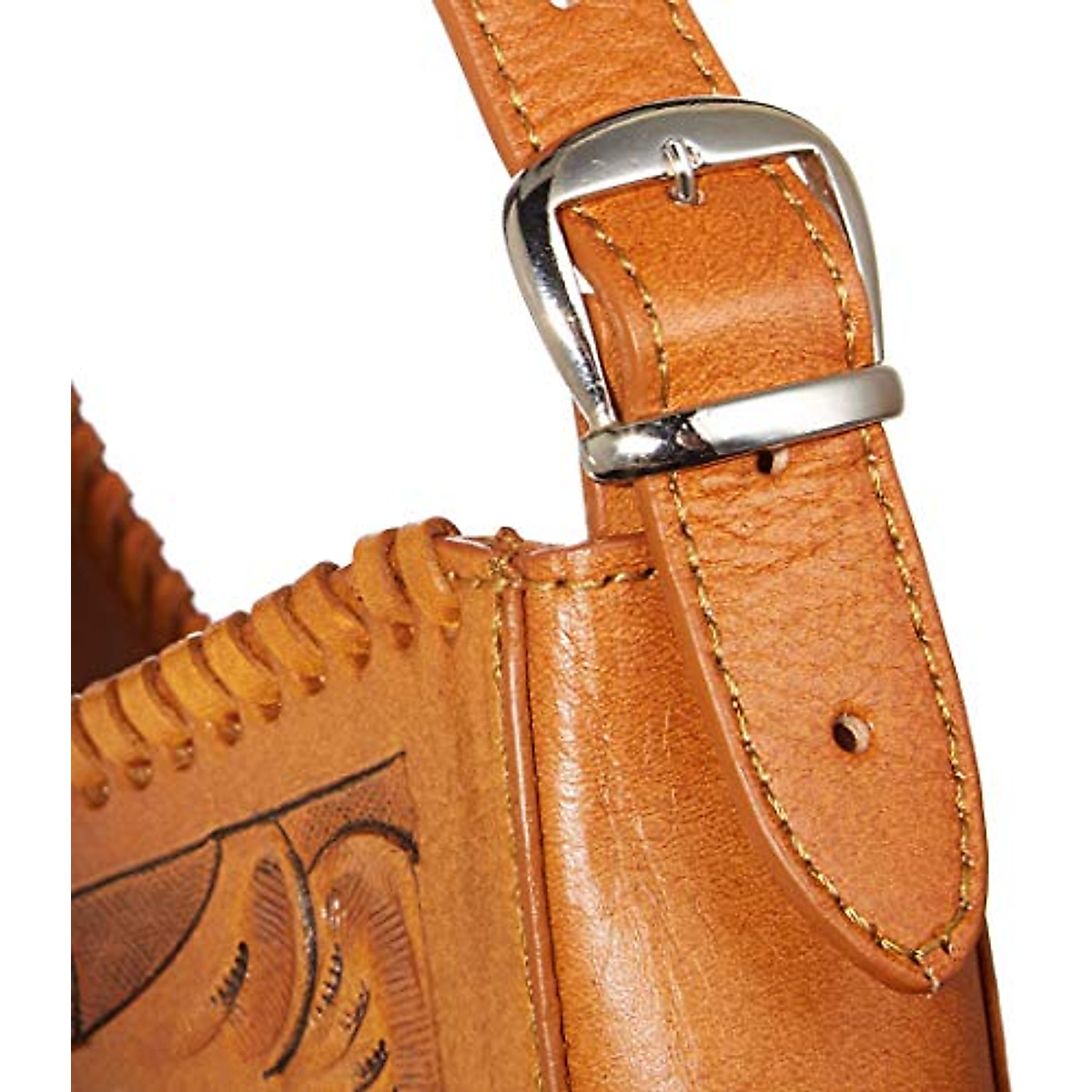 Mauzari Sonoma Women's Large Tooled Leather Hobo Handbag (Honey)