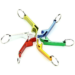 La Tartelette Pocket Key Chain Beer Bottle Opener Claw Bar Small Beverage Keychain Ring - Pack of 5