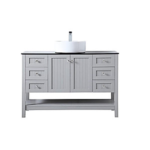 Elegant Kitchen and Bath 48 inch Vessel Sink Bathroom Vanity Cabinet - Gray