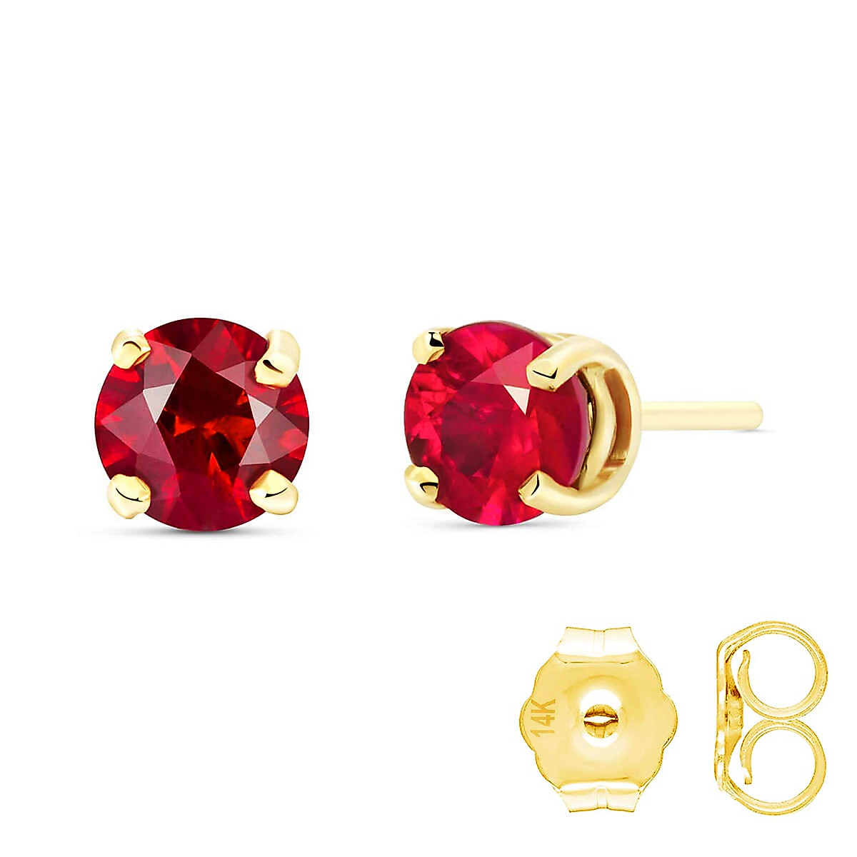 Galaxy Gold GG 14k Solid Gold Fiercely We Believed 1.3 ctw Ruby Earrings