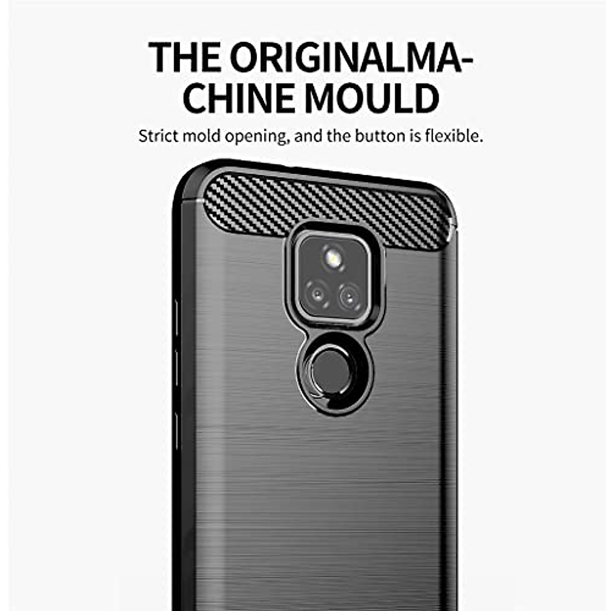 yuanming Compatible with Moto G Play 2021 Case,with HD Screen Protector,Shock-Absorption Flexible TPU Bumper Cove Soft Rubber Protective Case for Motorola Moto G Play 2021 (Black Brushed TPU)