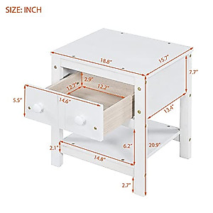 Bellemave Full Size Wood Canopy Bed with Trundle and Two Nightstands, 4-Post Platform Frame Headboard, 3 Pieces Bedroom Set (Brushed White) Full Canopy Bed+2 Nightstands