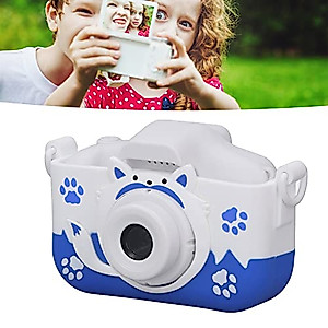 Mini Kids Digital Camera, Blue Childrens Cute Cartoon Shape Digital Camera Built in Filter Gift for Birthday Christmas