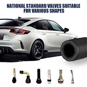 UGSHY 4 PCS Tire Valve Stem Caps for Car, Alloy Tire Valve Cap Set, Universal for Cars Trucks Motorcycles SUVs (Black)