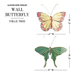 MACKENZIE-CHILDS Butterflies Trio, Hanging Butterfly Wall Decor, Field, Set of 3