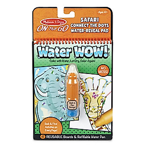 Melissa & Doug On the Go Water Wow! Reusable Water-Reveal Activity Pads, 3pk, Connect The Dots - Vehicles, Farm, Safari, Party Favors, Stocking Stuffers, Travel Toys, Mess Free Coloring Books, Ages 4+