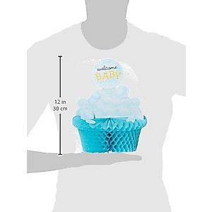 Creative Converting Bubble Bath Rubber Ducky Baby Shower Honeycomb Centerpiece Party Supplies, 9 3/4" x 9", Multicolor