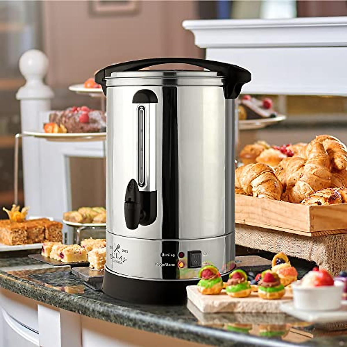 Zulay Premium 100 Cup Commercial Coffee Urn - Stainless Steel Large Coffee Dispenser For Quick Brewing - Automatic Hot Water Dispenser - Ideal for Large Crowds - Coffee Dispenser For Any Occasion