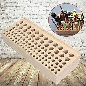 98 Holes Leather Holder Tool Wooden, Professional Tool Rack Leathercraft Stand Holder Organizer Leather Tools Storage Box for Leather Working Making Punch Tools Organizer Wooden Stamp Organizer