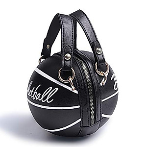 Lanpet Women Crossbody Bags Basketball Shaped PU Handbags Adjustable Strap Shoulder Messenger Bag