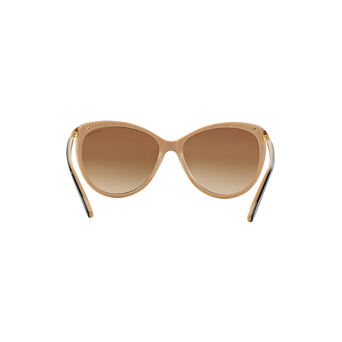 Ralph Woman Sunglasses Shiny Black On Nude & Gold Frame, Light Brown Gradient Dark Brown Lenses, 59MM