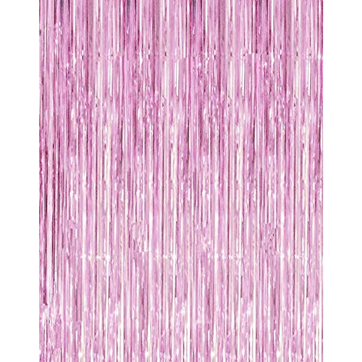 2 Pcs 3.2ft x 8.2ft Shiny Light Pink Metallic Tinsel Foil Fringe Curtains Photo Booth Backdrop for Birthday Wedding Holiday Celebration Bachelorette Party Decorations (Light Pink)
