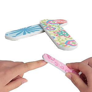 SBYURE 48 Pcs Colorful Girly Nail File,Double Sided Natural Emery Board Set Bulk for Women,Cosmetic Manicure,Color Random