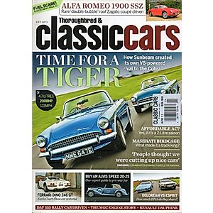 Thoroughbred & Classic Cars UK April 2011 Magazine TIME FOR A TIGER: HOW SUNBEAM CREATED ITS OWN V8-POWERED RIVAL TO THE CORBA Alfa Romeo 1900 SSZ: Rare 'Double-Bubble' Roof Zagato Coupe Driven