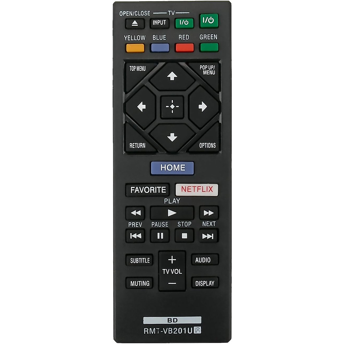 Remote Control Sony RMT-VB201U Remote fit for Sony Blu-ray DVD Player BDP-S3700 BDP-BX370 BDP-S1700 UBP-X700 BDPS3700 BDPBX370 BDPS1700 UBPX700 BDP-S1700ES
