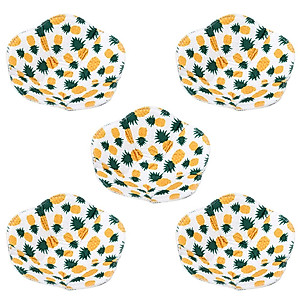 ZUYYON 5Pcs Microwave Bowl Huggers Fruit Pattern Microwave Safe Hot Soup Bowl Holders Multipurpose Cotton Bowl Cozies Plate Hugger for Soup, Rice and Pasta Bowls(Pineapples)