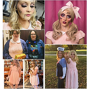 Oulooy Women's Pure Pink Peter Pan Collar Summer Dresses For Women 2023 Short Sleeve, X-Large