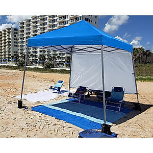ABCCANOPY Stable Pop Up Beach Tent with Backpack Bag, 8 x 8 ft Base / 6 x 6 ft Top, Blue