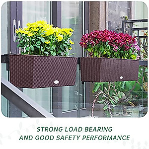 Planter Box Bracket,Flower Box Holder Brackets,Adjustable Window Box Brackets for Patio Garden Fence Pergola Balcony