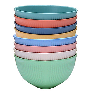 ATRDTO Set of 8,22 OZ Cereal Bowls, Unbreakable Wheat Straw Bowls, Microwave and Dishwasher Safe Reusable Bowls Set, for Ramen, Soup, Salad and more (22oz)