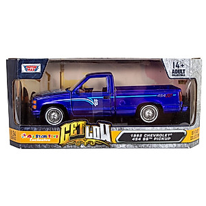 All Star Toys Motormax 1992 Chevy 454SS Pickup Lowrider Truck Candy Blue 1/24 Diecast Model Exclusive Get Low 79036