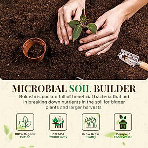 Kashi Blend A Diverse Grain Bokashi - Dry Powder to Compost Food & Pet Waste Indoors Outdoors for Better Planting Soil - Help Renew The Soil and Maintain Higher Levels of Soil Biodiversity - 2lbs