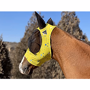 TGW RIDING Horse Fly Mask Super Comfort Horse Fly Mask Elasticity Fly Mask with Ears We Only Make Products That Horses Like (S, Dark Yellow)……
